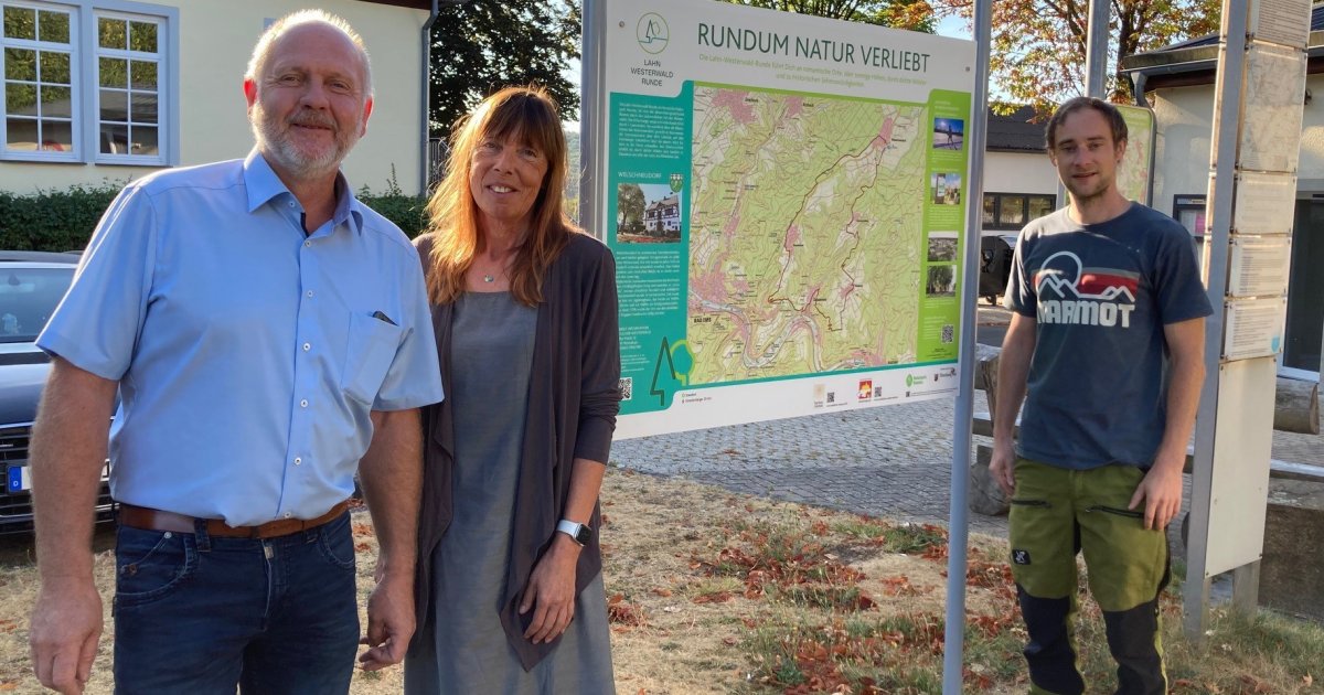 Neue Schilder für den Wanderweg Lahn-Westerwald-Runde | VG Montabaur